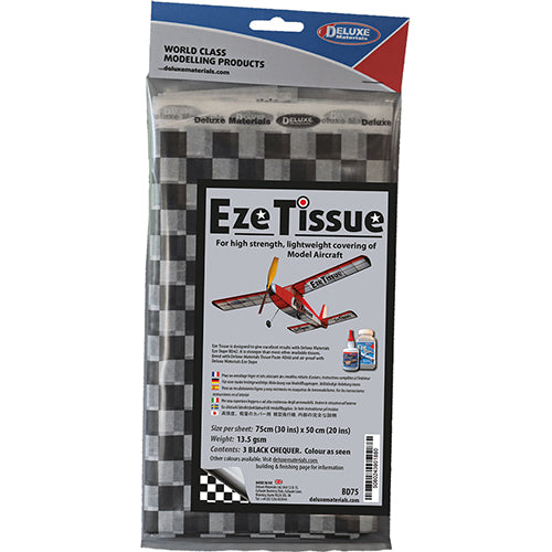 Deluxe Materials Eze Tissue black chequer 3 sheetspack – Scalology Ltd.